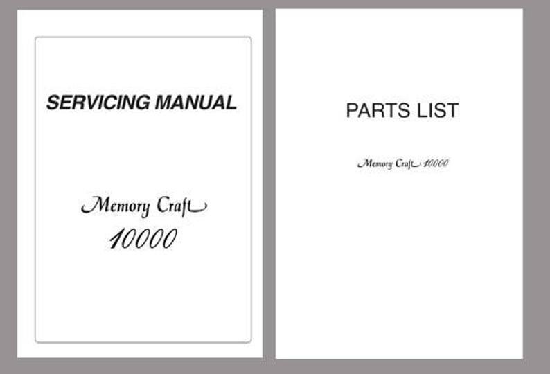 JANOME MC10000 Service manual & Parts List * Memory Craft 10000 * MC-10000