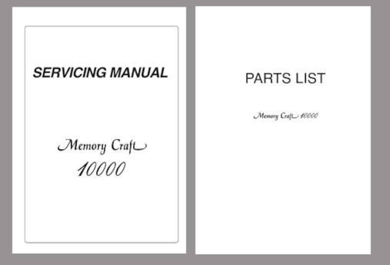 JANOME MC10000 Service manual & Parts List * Memory Craft 10000 * MC ...