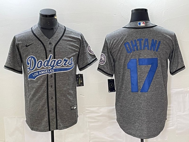 Shohei Ohtani Heather Dodgers Grey Fashion Replica Jersey