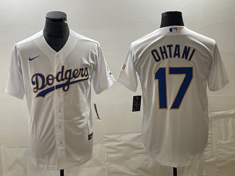 Shohei Ohtani Dodgers White Gold Program Replica Jersey