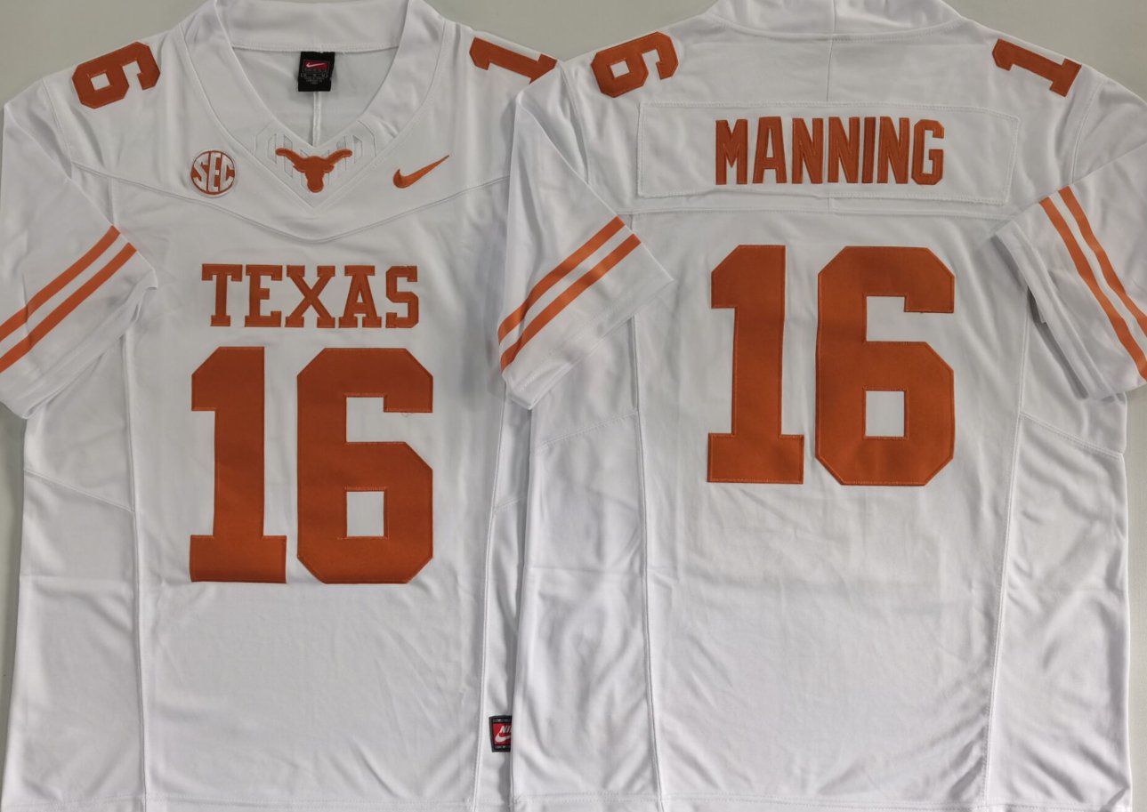 Arch Manning Longhorns White Limited Jersey
