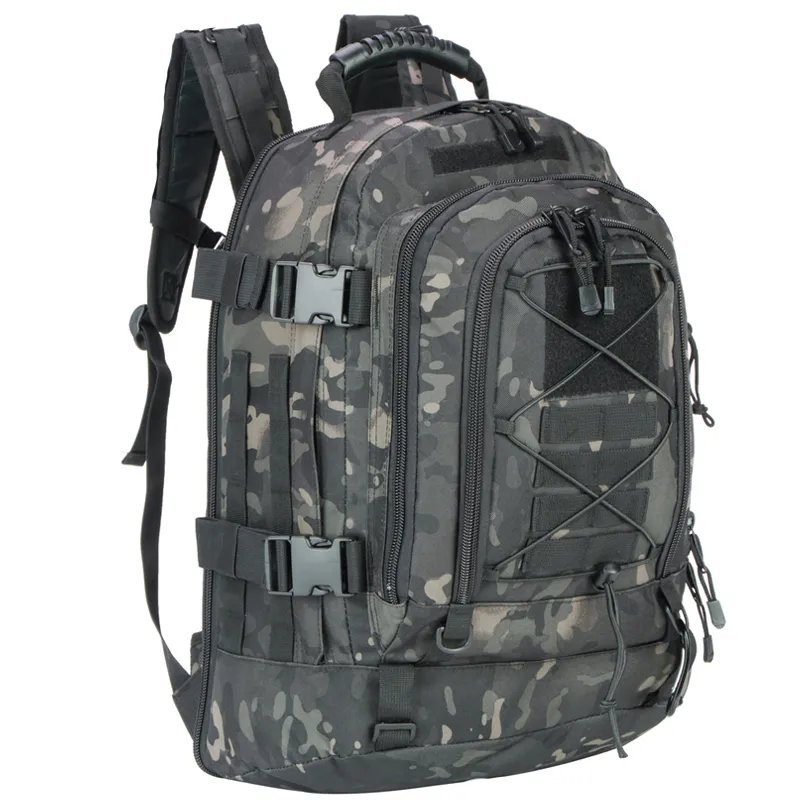 Black Multicam_60L Men Military Tactical Backpack Molle Army Hiking ...