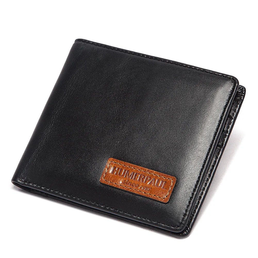 black_HUMERPAUL RFID Apple AirTag Wallet for Men Genuine Leather Card ...