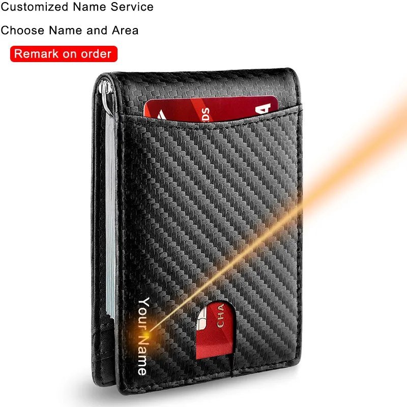 Full Carbon (Name)_DIENQI Carbon Fiber Rfid Men Wallets Money Bag Slim ...