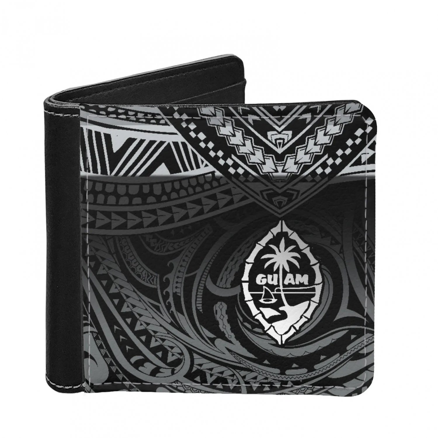 LY2108174F45_Newest Style Polynesian Samoa Blue Wallet With Golden ...