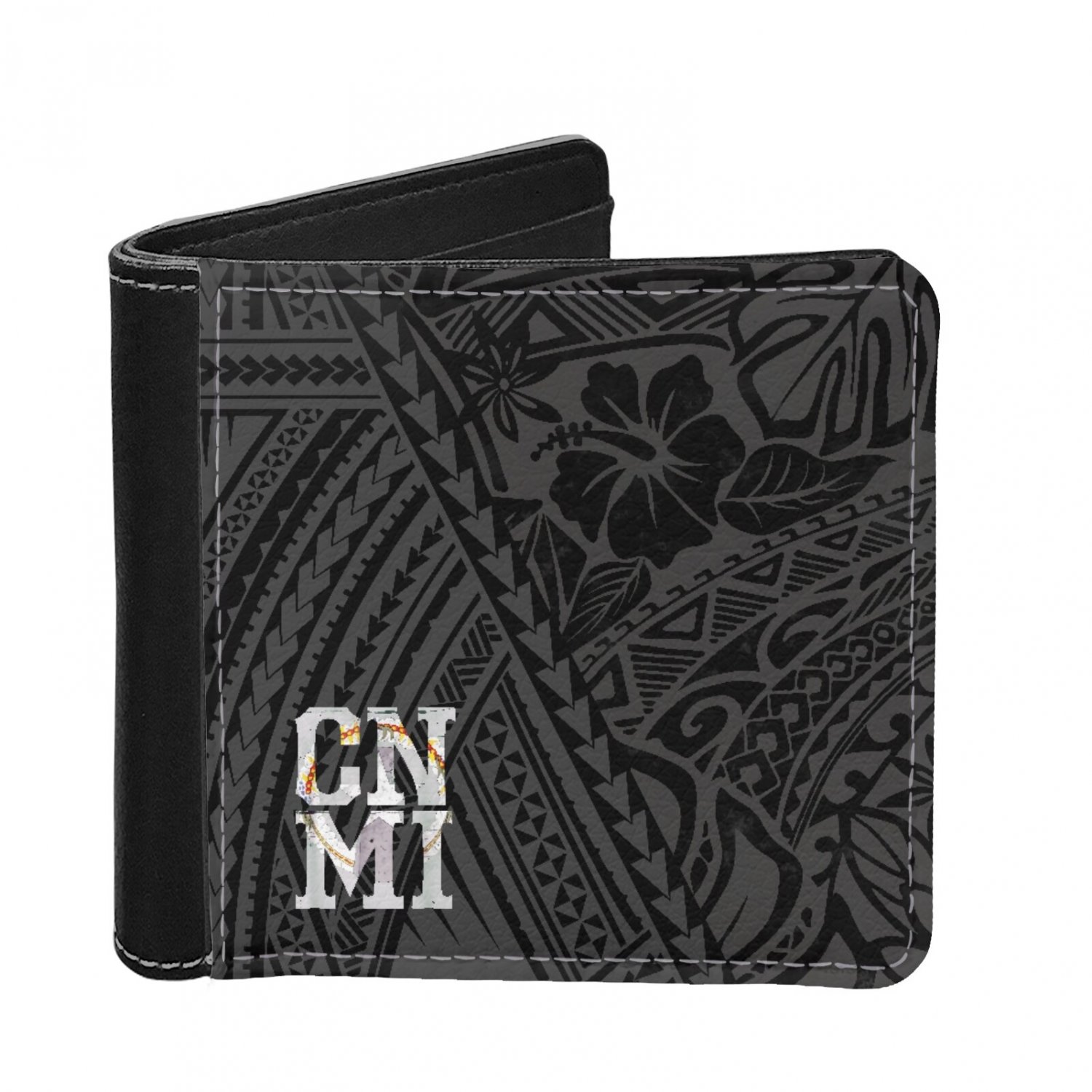 LY2109087F45_Newest Style Polynesian Samoa Blue Wallet With Golden ...