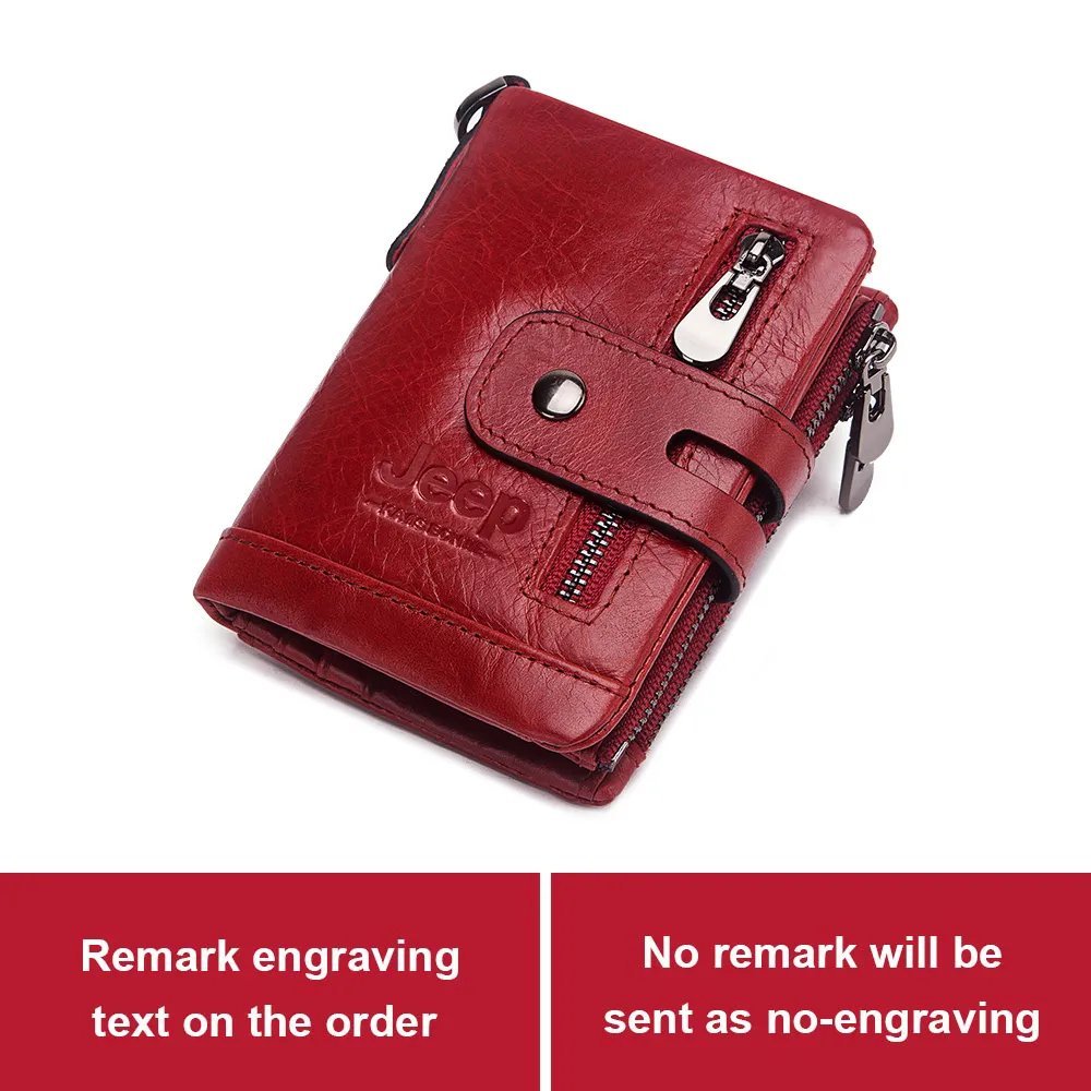 red Engraving_Free Engraving Leather Men Wallet Coin Pocket Purse Small ...