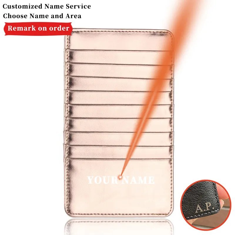 Champagne name_Credit ID Long Money Bag Customized Engraved Name Card ...