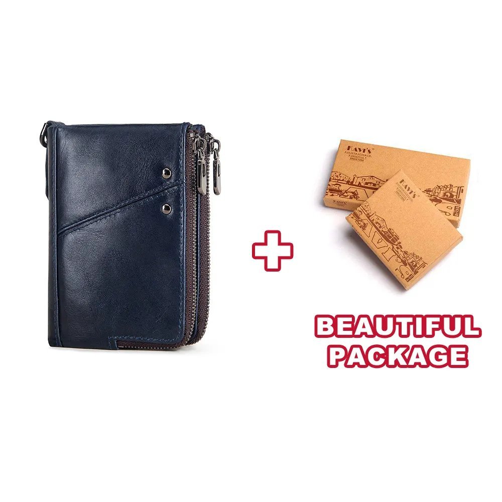 blue box_RFID Card Holder Wallet for Men Genuine Leather Small Money ...