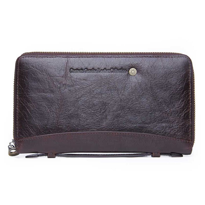 Coffee_Coin Pocket Custom Name Wallets Genuine Cowhide Leather Men ...