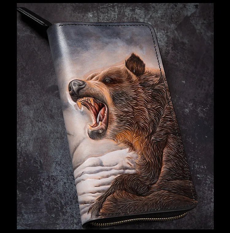 3_Handmade Women Zipper Beautiful Animal Wallets Card Holder Purses ...