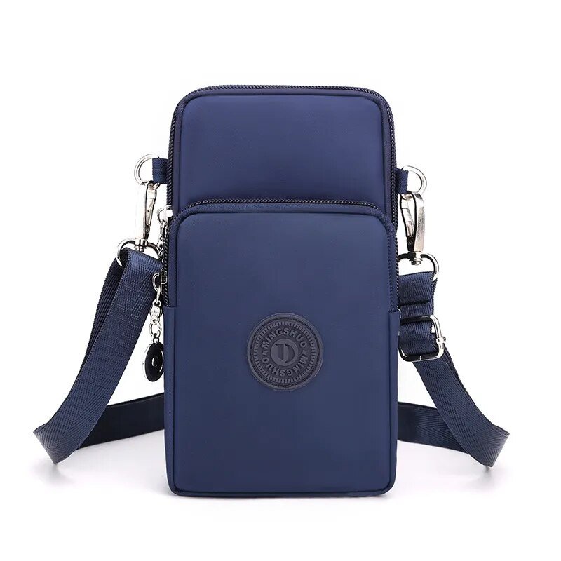 Blue_New Women Mobile Phone Bag Nylon Cell Phone Bag Coin Purse Strap ...