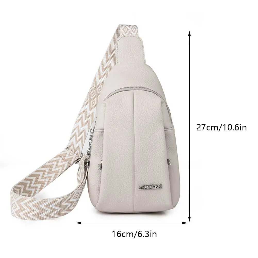 Hot Pink_Luxury Designer Leather Chest Bag for Women Chest Waist Pack ...