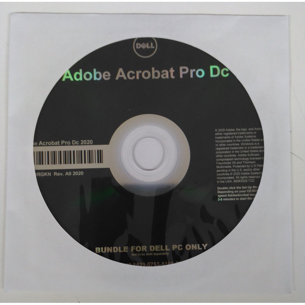 Adobe Acrobat Pro 2020 Dell OEM CD 1 Pc
