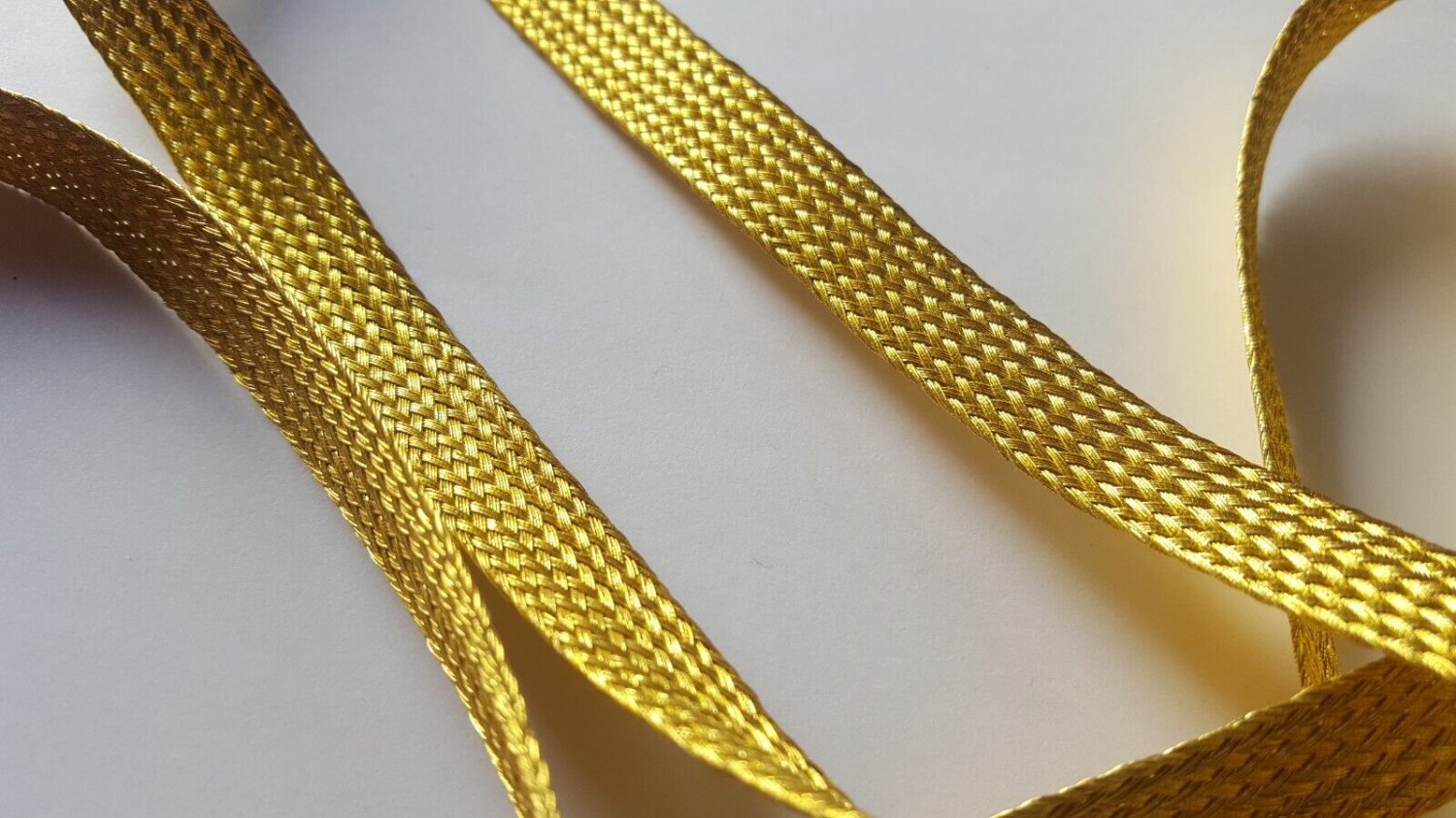 Vintage Metallic Gold Ribbon Braided Lace Trim Bridal Costume Crafts ...