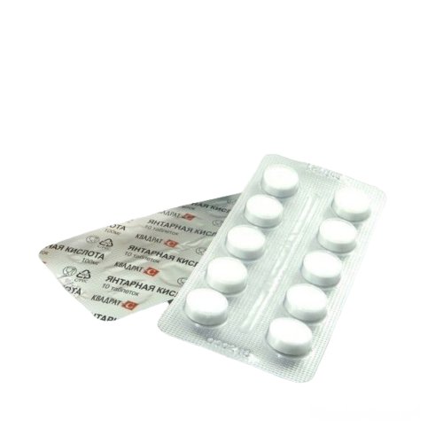 Amber Acid Succini (Pinus succinifera) Янтарная кислота, 100 tablets