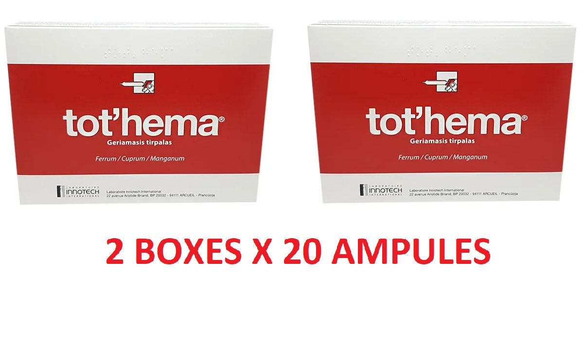 2x Tot'hema Liquid Iron Manganese Cuprum Ampules 40 x 10ml (Tothema)