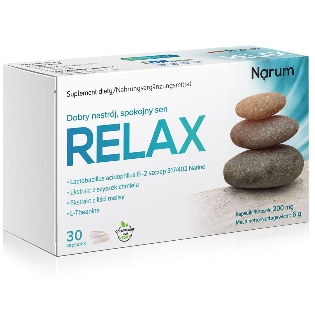 Narum Relax 200mg 30 Softgels With Lactobacillus acidophilus Er-2 ...