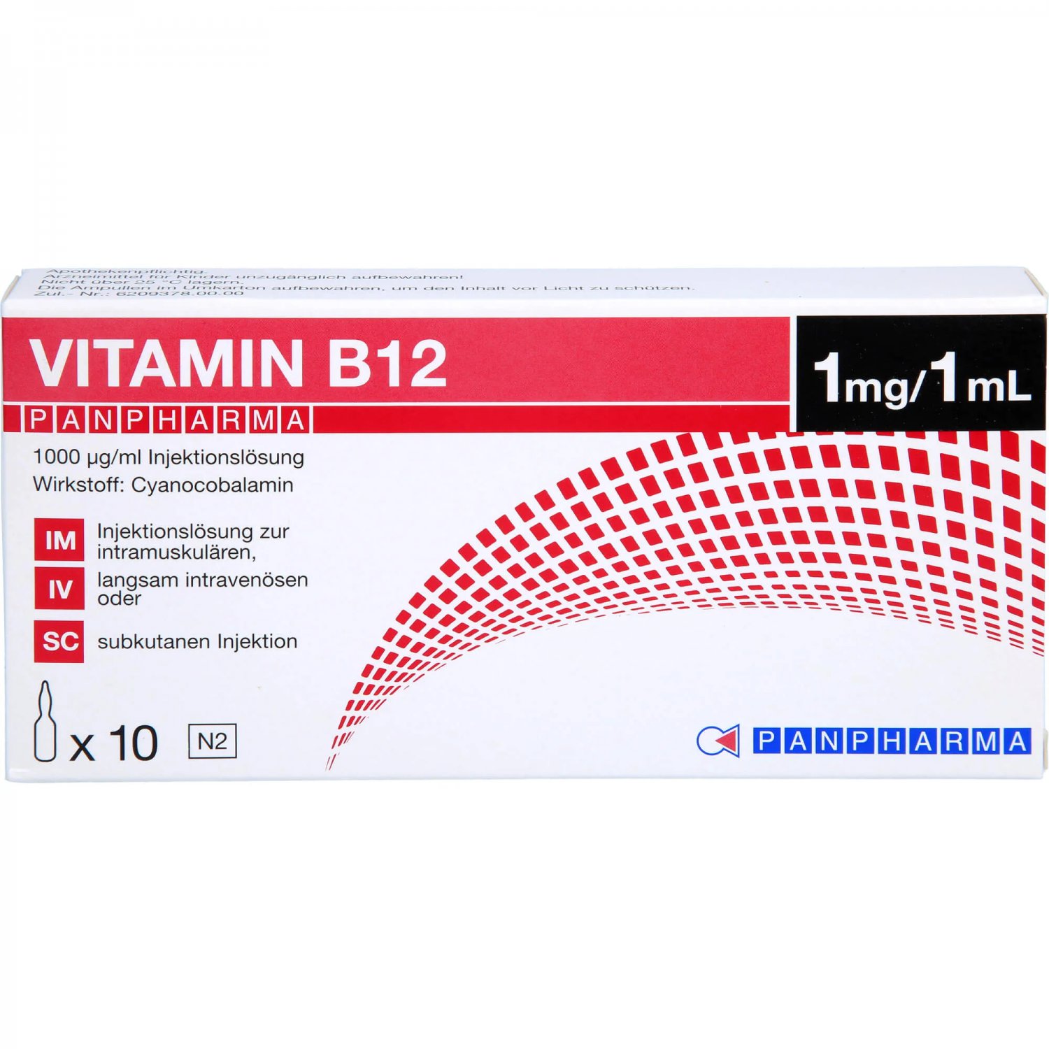 VITAMIN B12 PANPHARMA 1000 μg/ml 10X1 ml