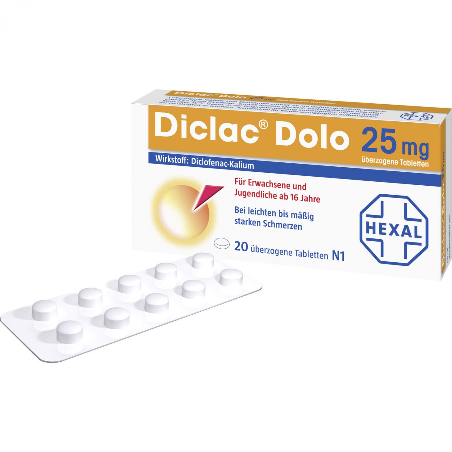 Diclac Dolo 25 mg coated tablets, 20 pcs