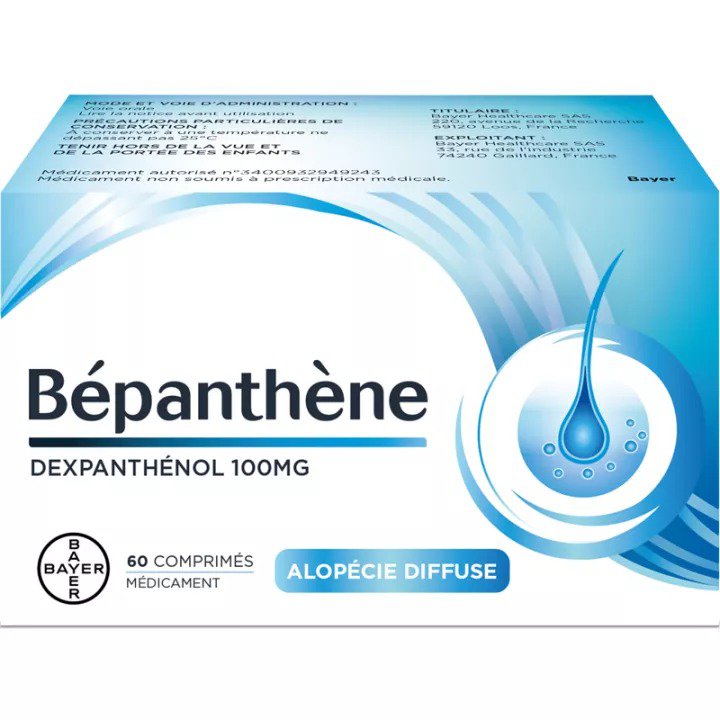 Bayer Bepanthene 100mg 60 Tabs - Hair Loss Treatment