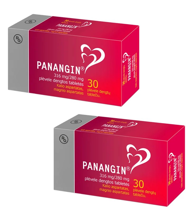 2x 30 PANANGIN 316mg+280mg, 60 tabs