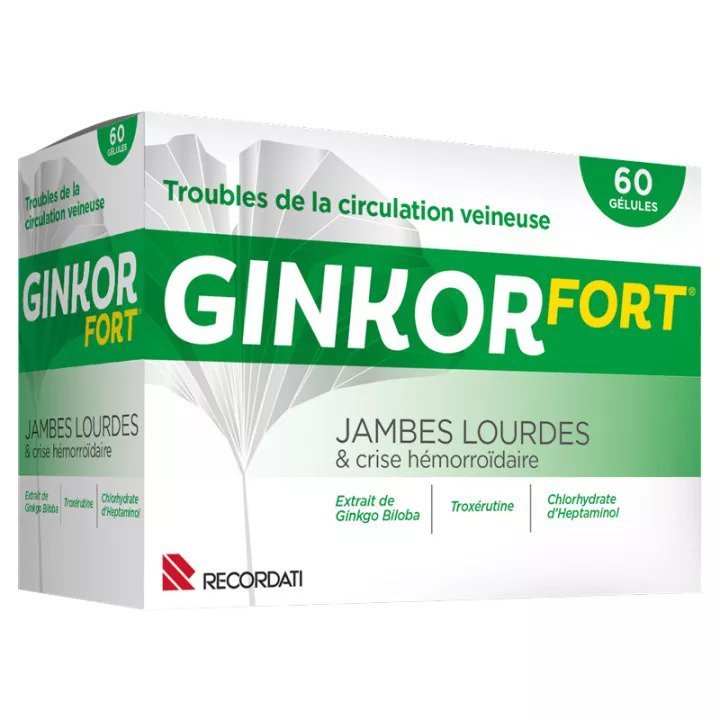 Ginkor Fort - 60 Capsules - Venous Circulation, Hemorrhoids