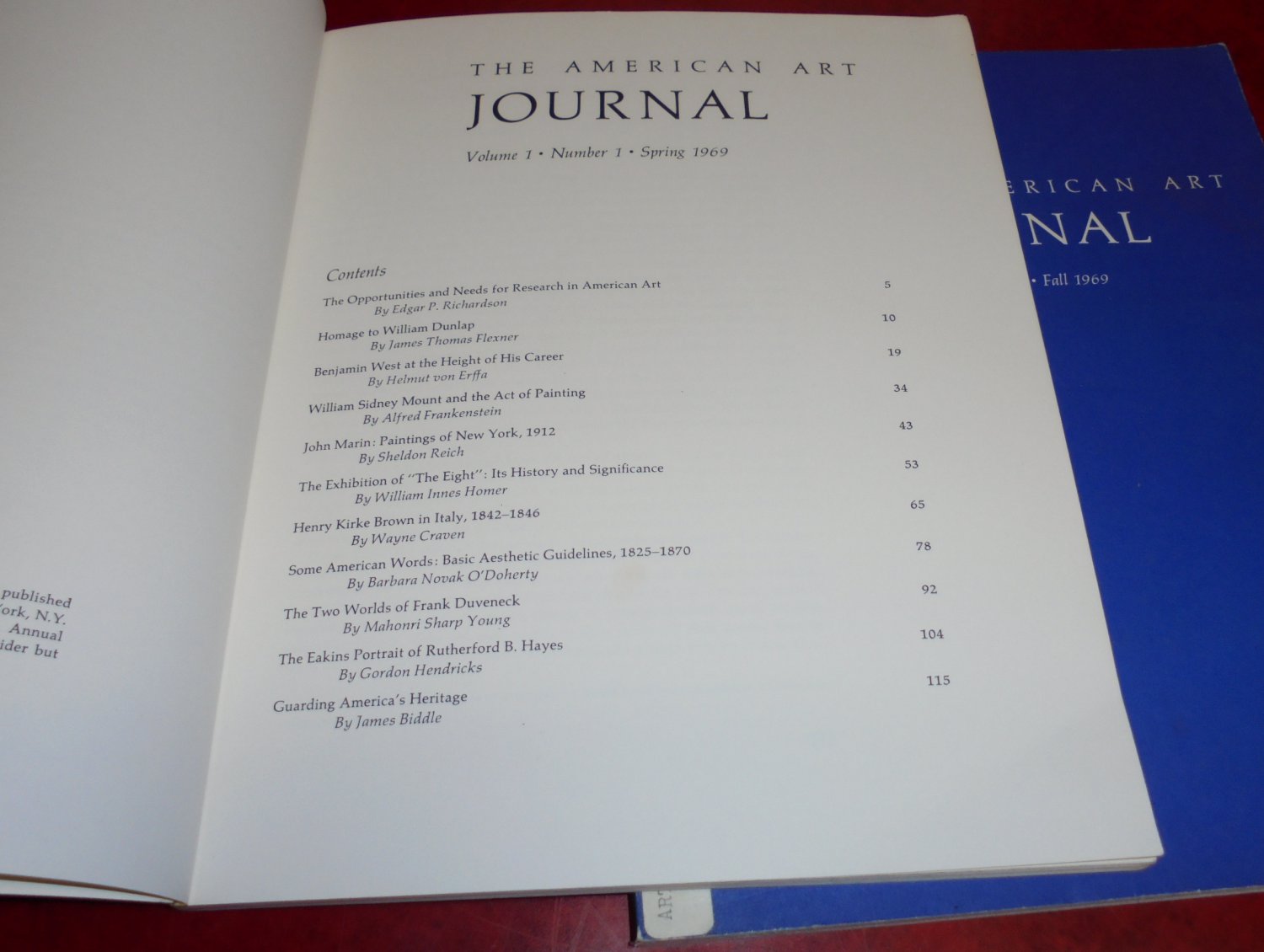 The American Art Journal magazines 1969 vol. 1 No. 1 & 2
