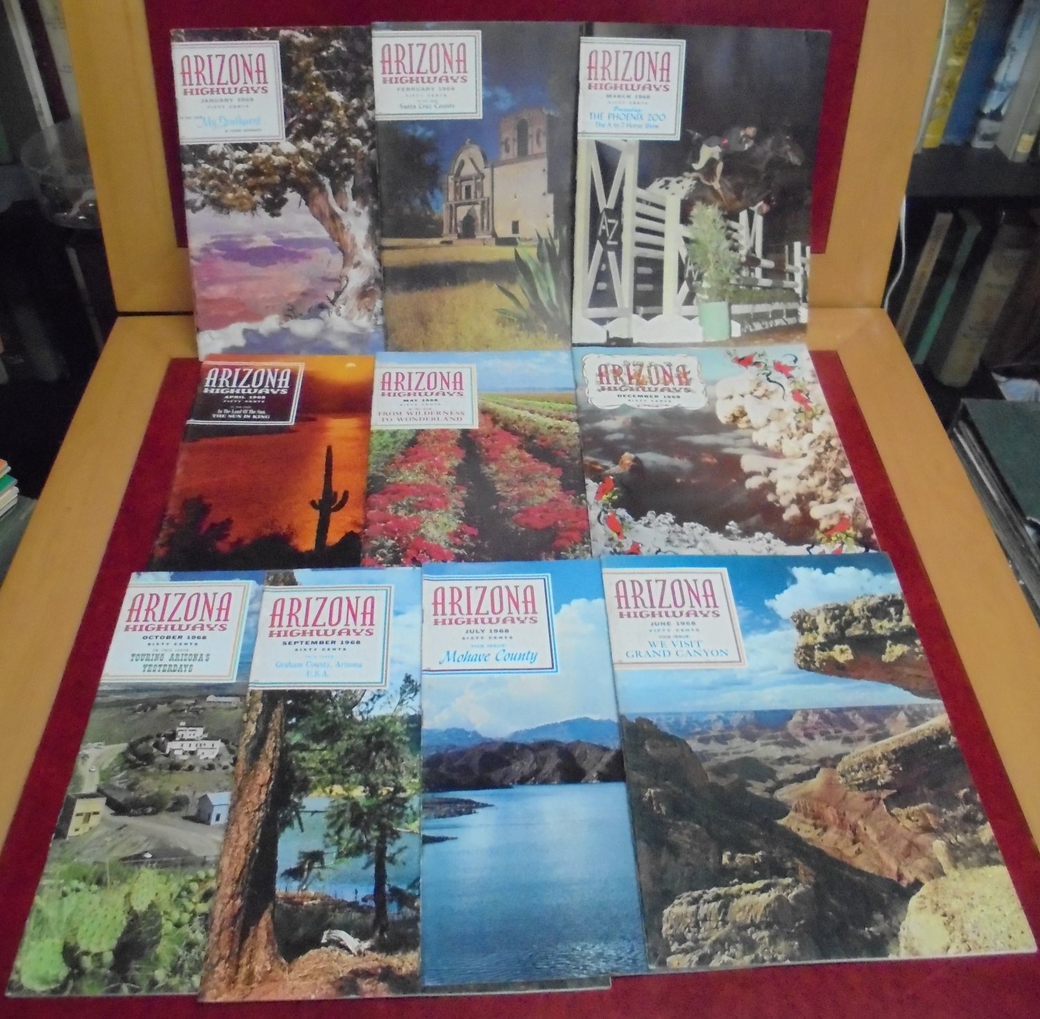 Arizona Highways magazines 1968 10 issues