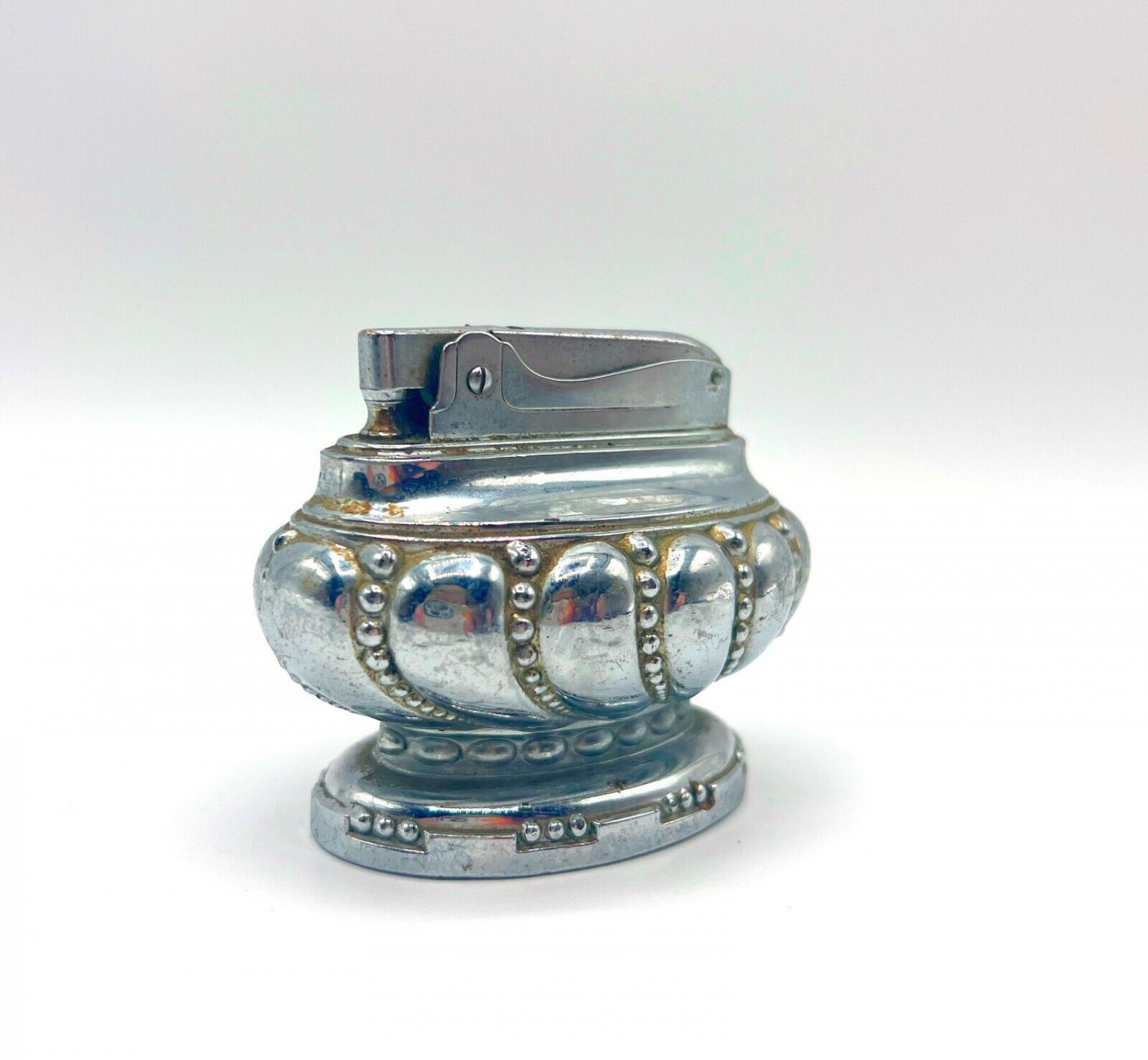 1930's Ronson Silver Plate "CROWN" Tobacciana Table Lighter
