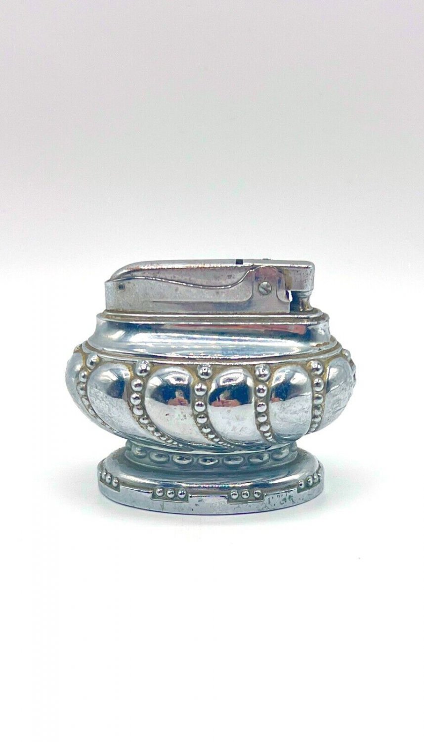 1930's Ronson Silver Plate "CROWN" Tobacciana Table Lighter