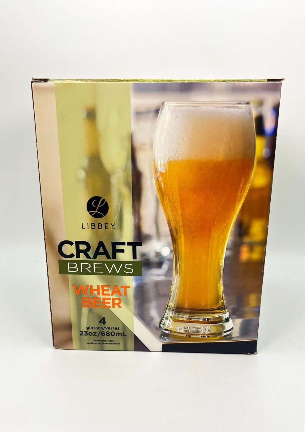 Libbey Craft Brews Wheat Beer Glasses, 23oz / 680ml Pilsner Glasses, Set of 4