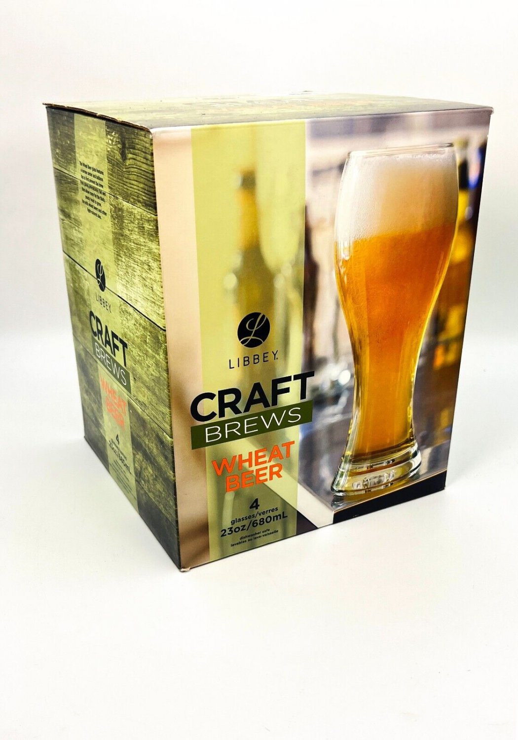 Libbey Craft Brews Wheat Beer Glasses, 23oz / 680ml Pilsner Glasses, Set of 4