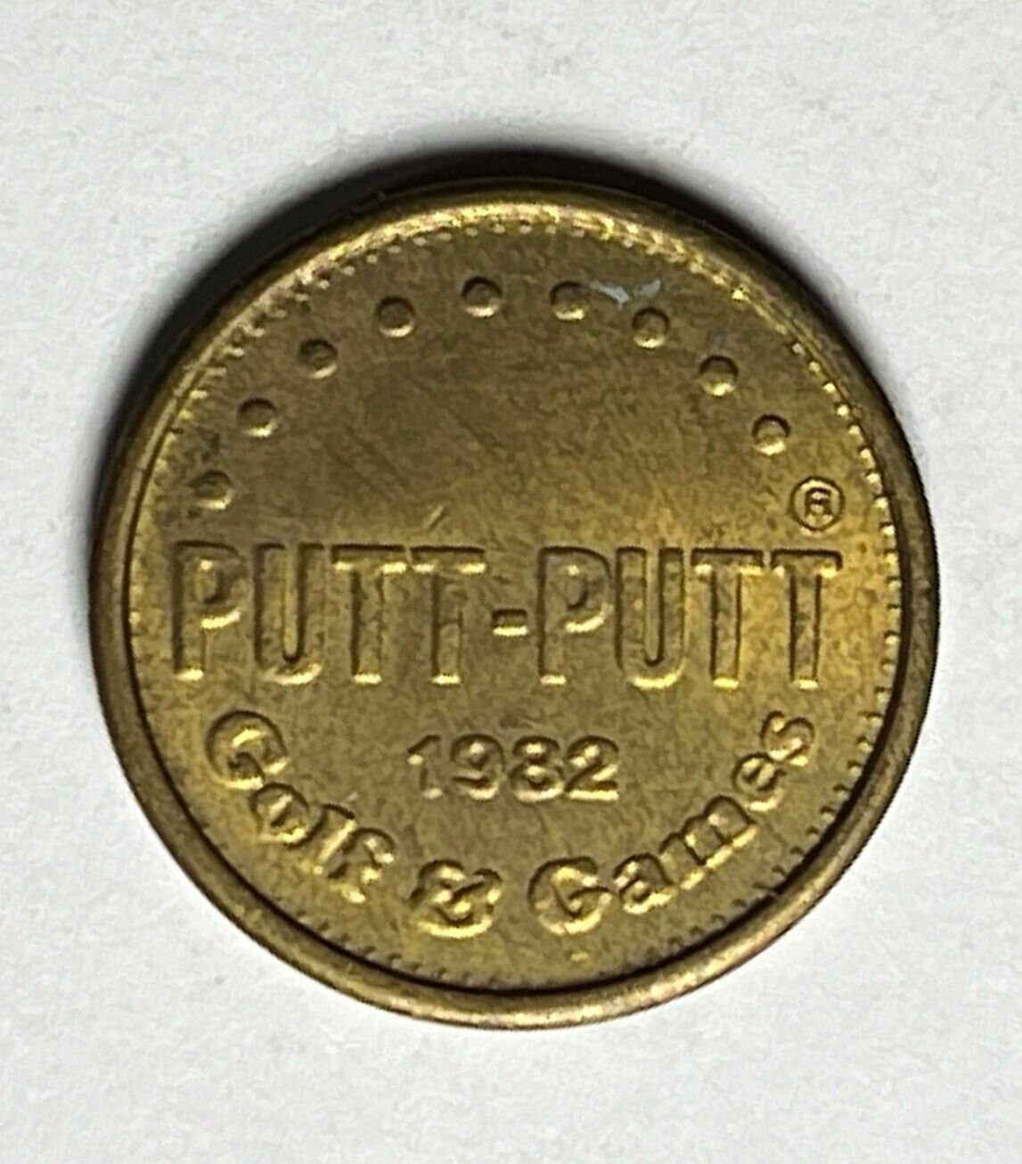 1982 Putt-Putt Golf & Games Brass Arcade Token