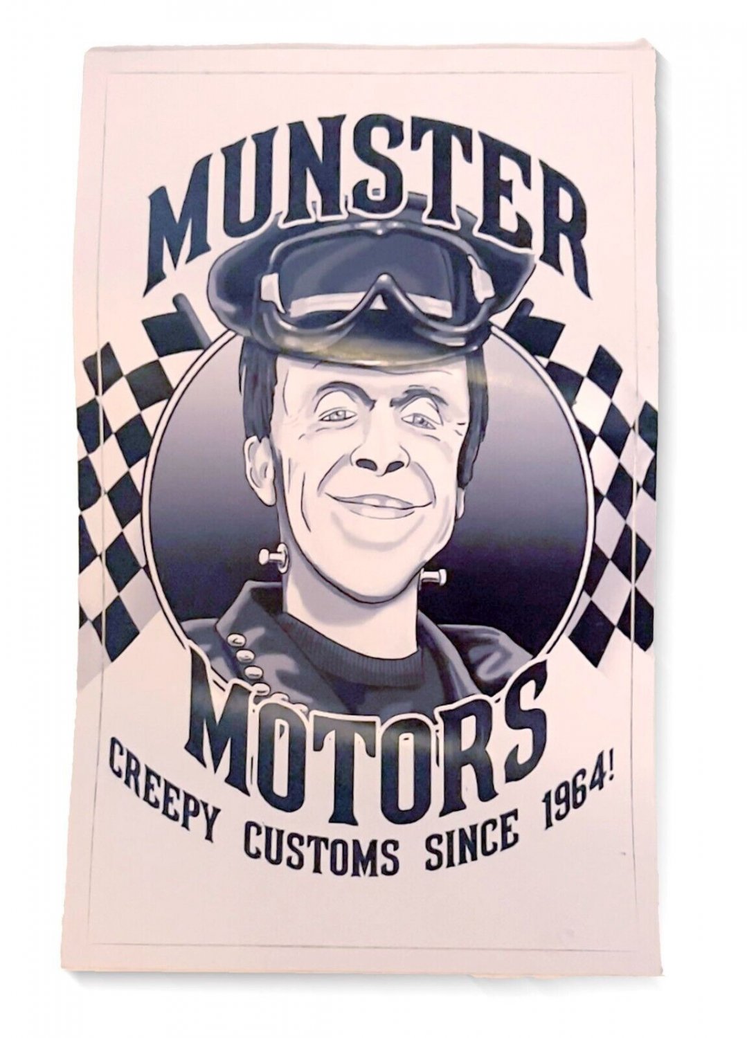 Hot Rod Herman MUNSTER MOTORS Creepy Customs RAT ROD 3" x 5" DECAL ...