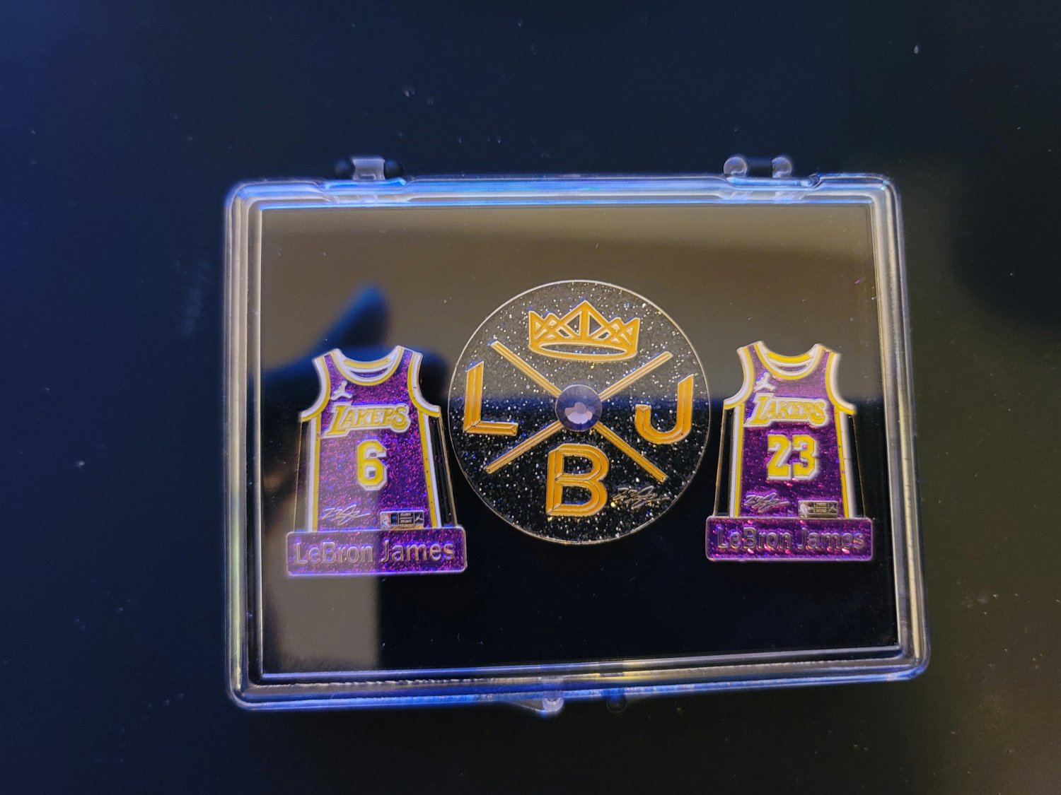 Los Angeles Lakers LeBron James NBA Career Lapel Jersey Pin Set Display ...