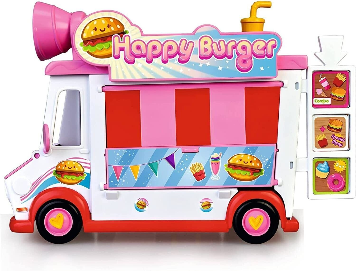 Pinypon - Happy Burger, Playset Restaurant Food Truck Burger, Toy