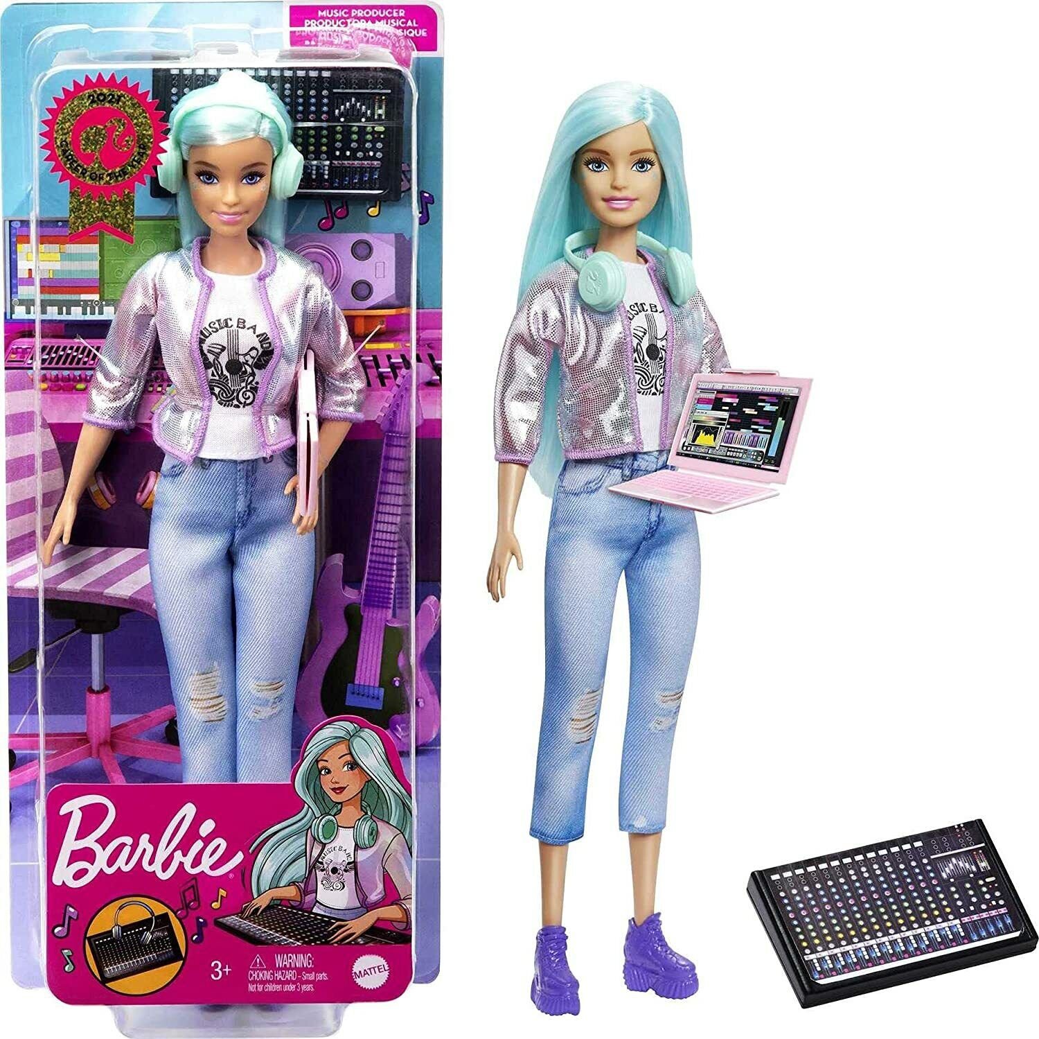 Barbie Productora Musical Doll Hair Blue With Helmet And Accessories ...