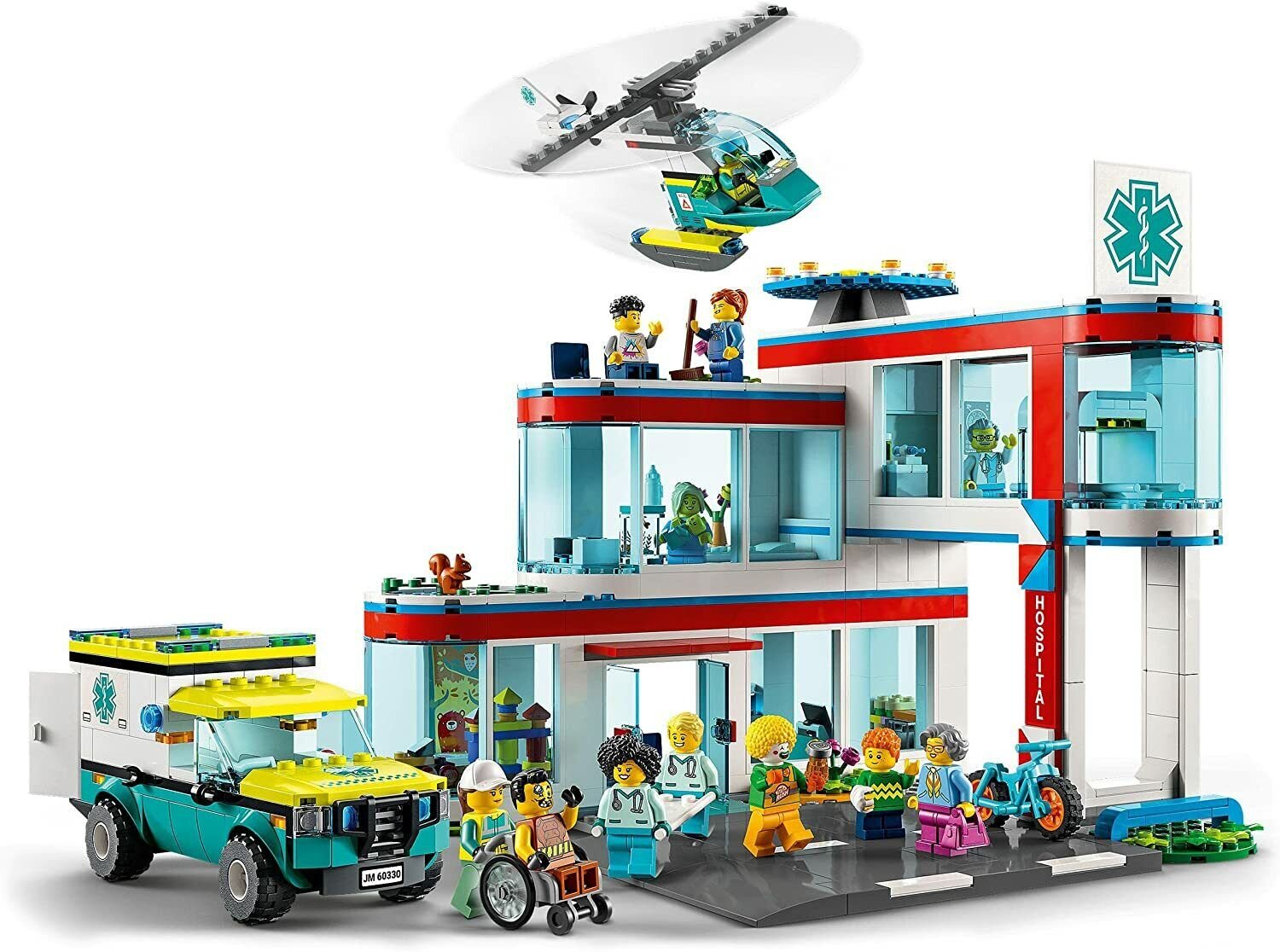 LEGO 60330 City Hospital With Ambulance, Set With Helicopter Of Toy And ...