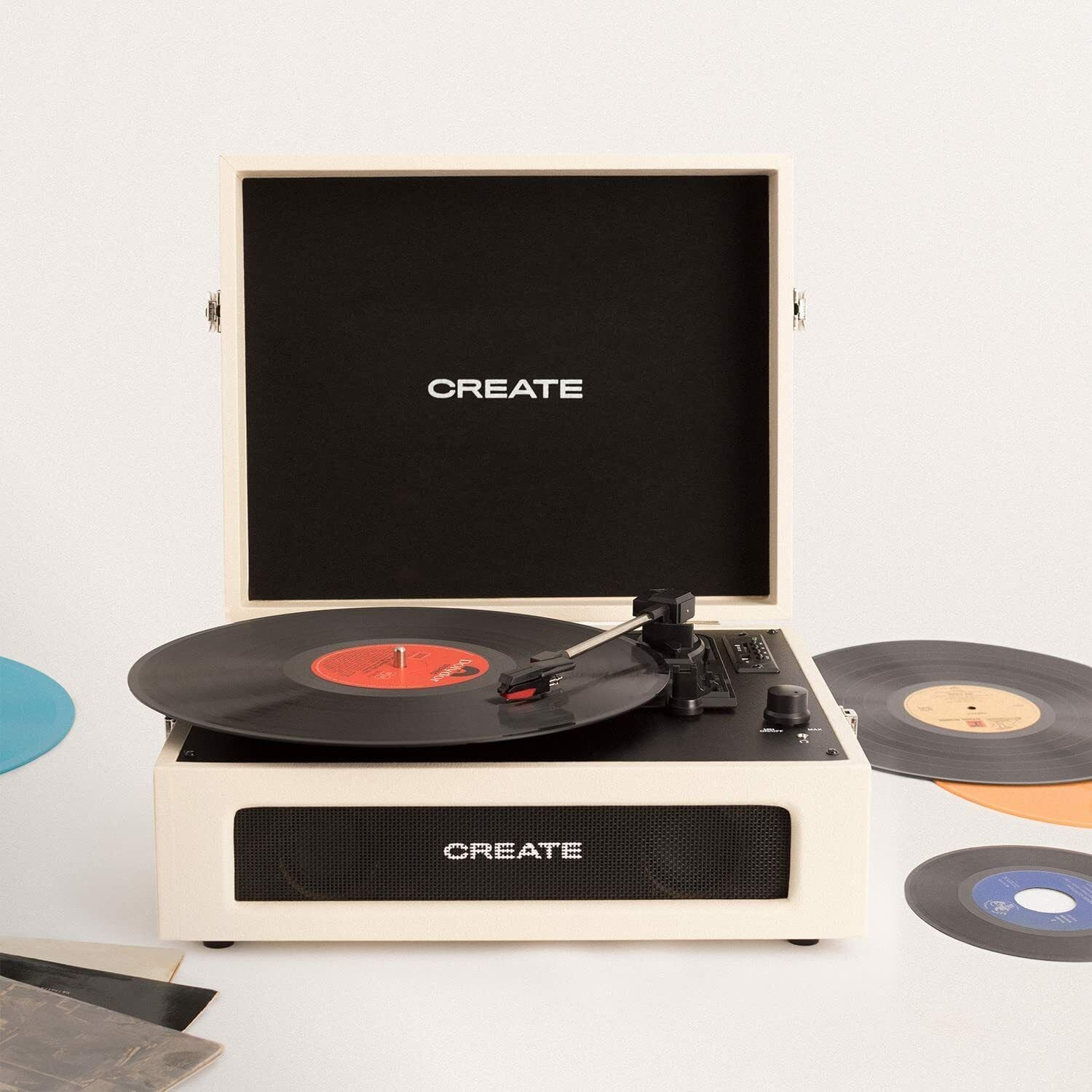 CREATE/RECORD PLAYER COMPACT/Turntable Retro Beige/ W Bluetooth USB SD ...