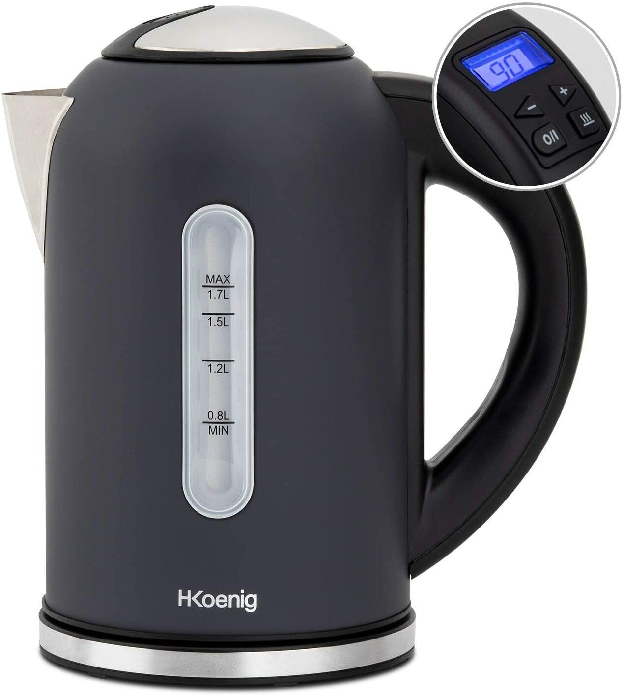 H.Koenig Boe52 Kettle Of Water Small Electric, 2200 W, 57.5oz, Base 360º