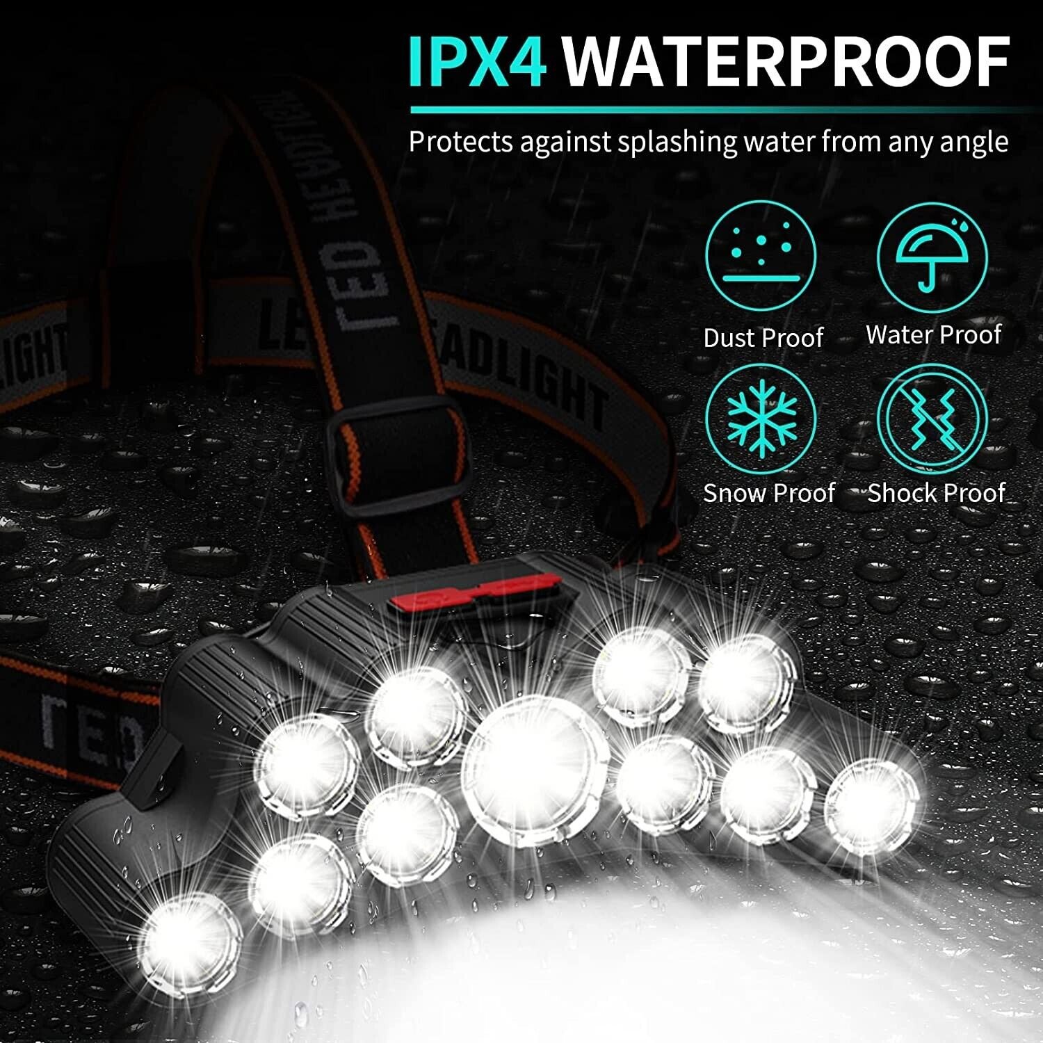 Flashlight Front LED Rechargeable, High Power 4 Modes, Range Of 328 1 ...