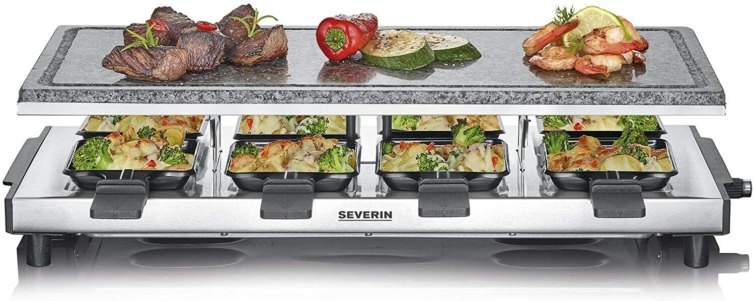 Severin RG 2374 Raclette con Piedra Natural, Plastic Stainless Steel, Black