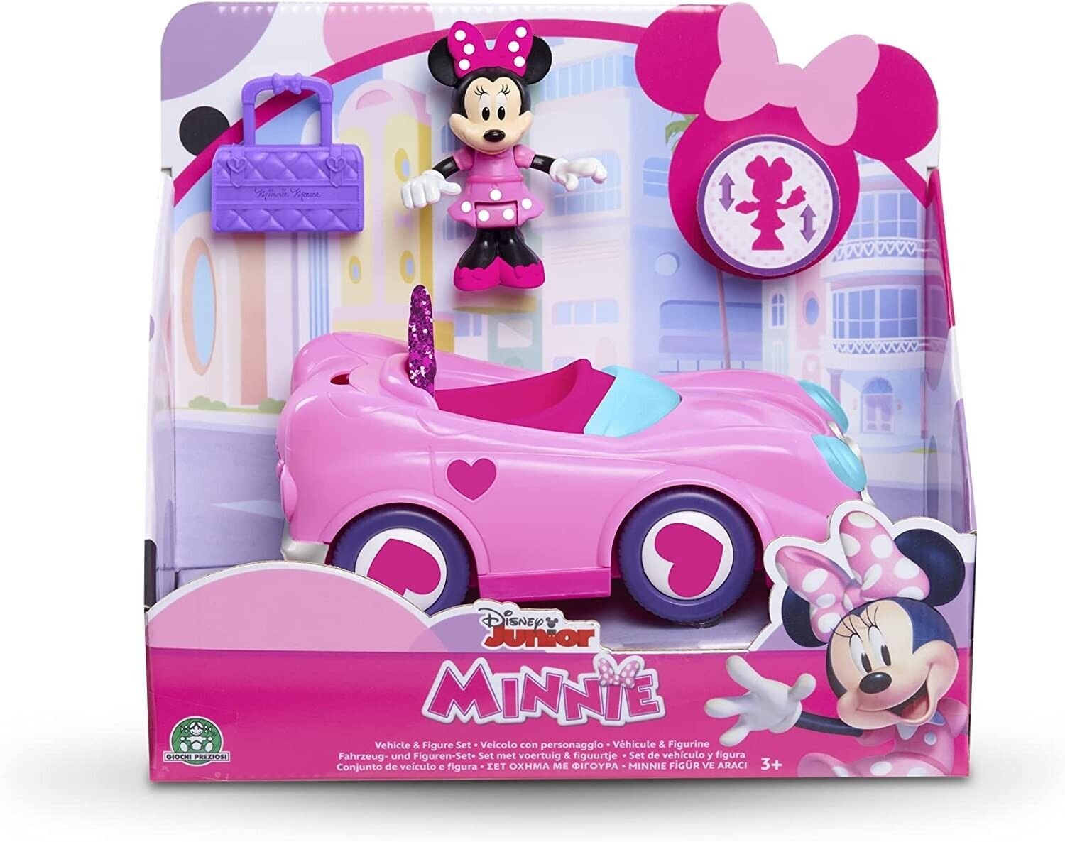 Famosa- Figure Articulated Of Minnie With Car MCN18100 Pack And Vehicle
