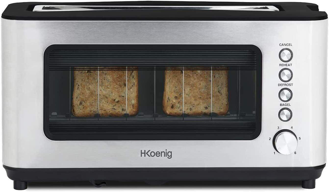 H.Koenig View7 Toaster Of 1 Wide Slot, 1200 W, 3 Functions, 6 Levels