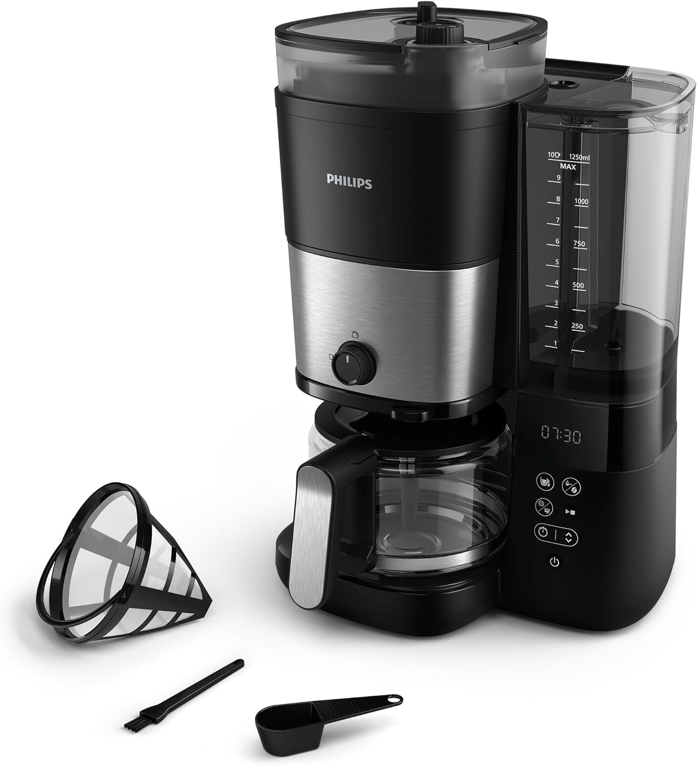 Philips All in 1 Drip Coffee Maker - built-in conical grinder for fresh ...