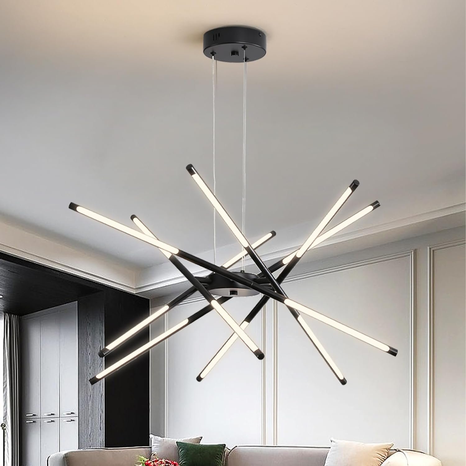 LED Sputnik chandelier, pendant lamp