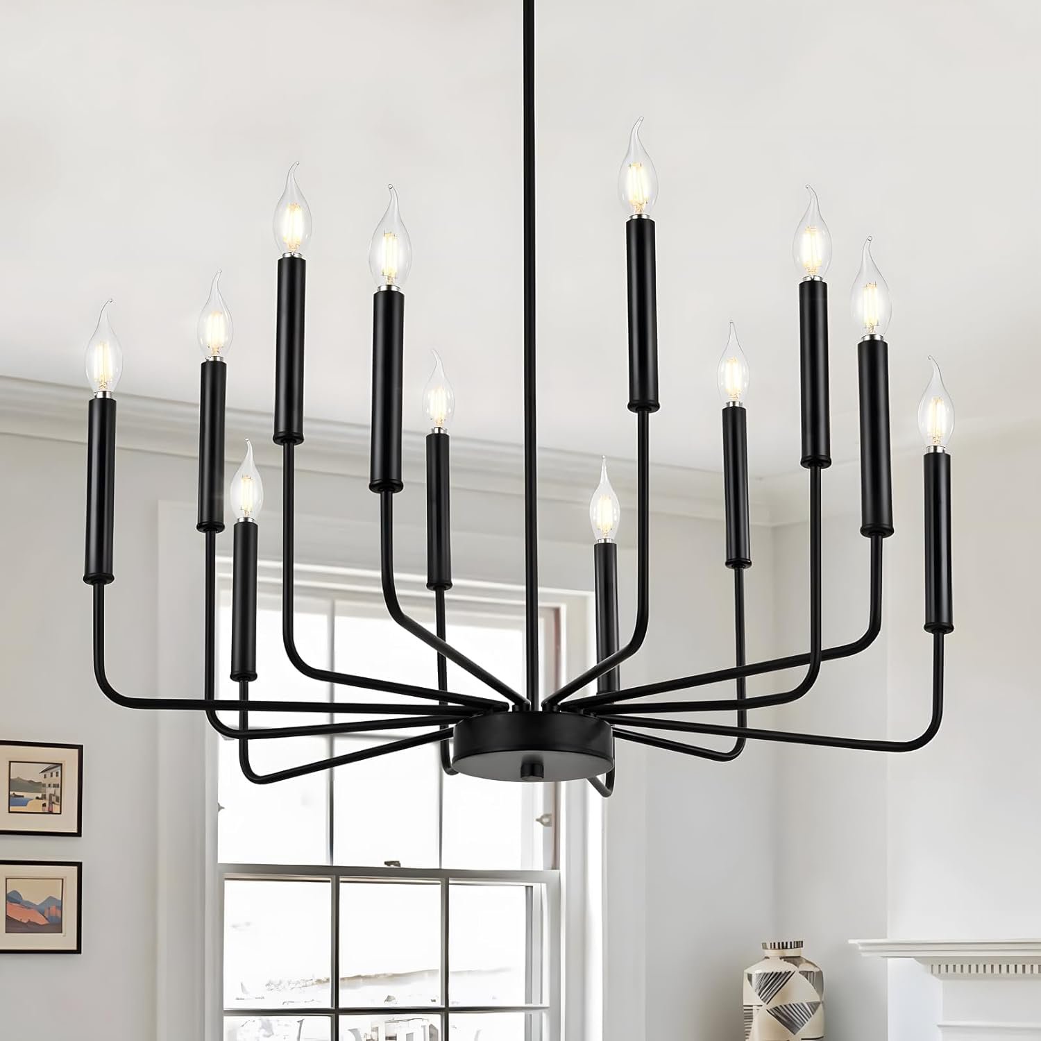 Modern Black Chandeliers, Metal Chandelier Lighting