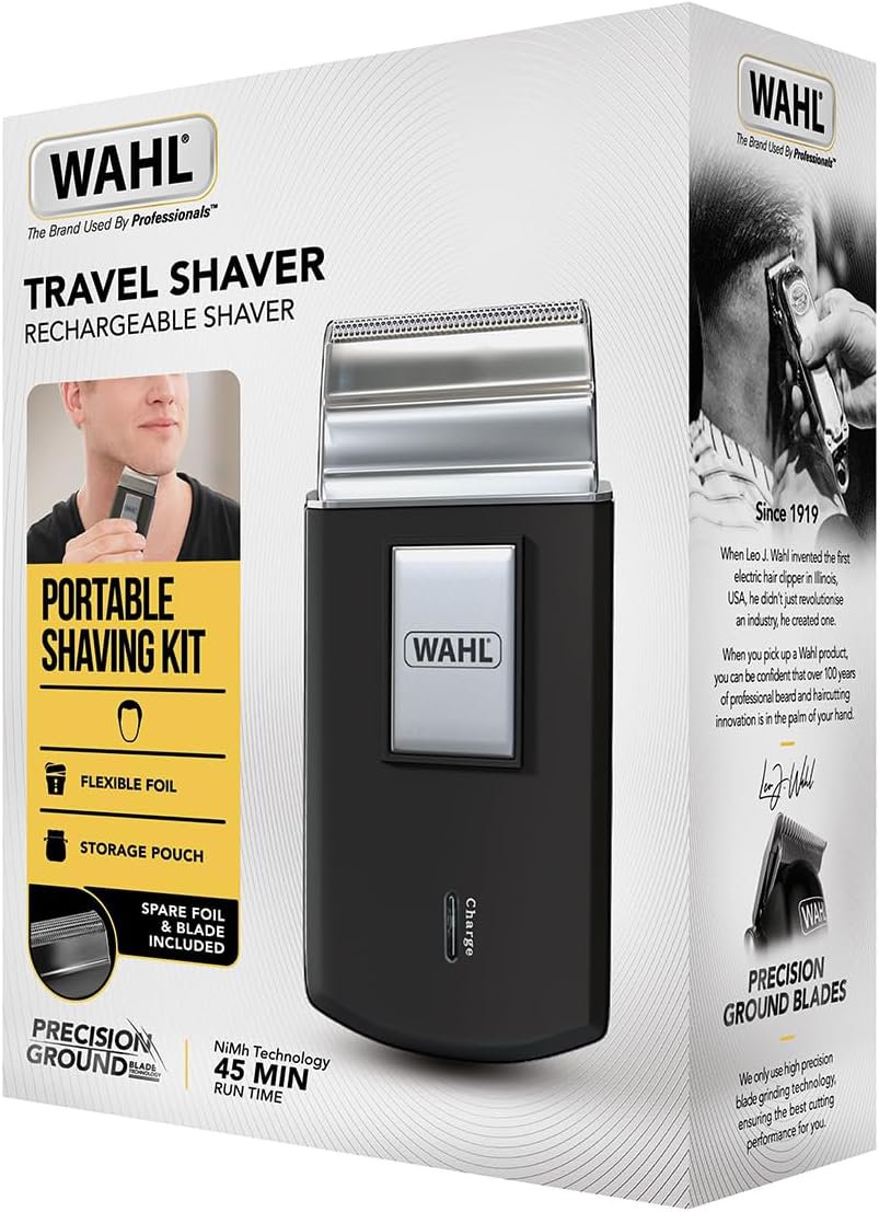 Wahl Travel Shaver - Cordless and Rechargeable Electric Shaver for Men,