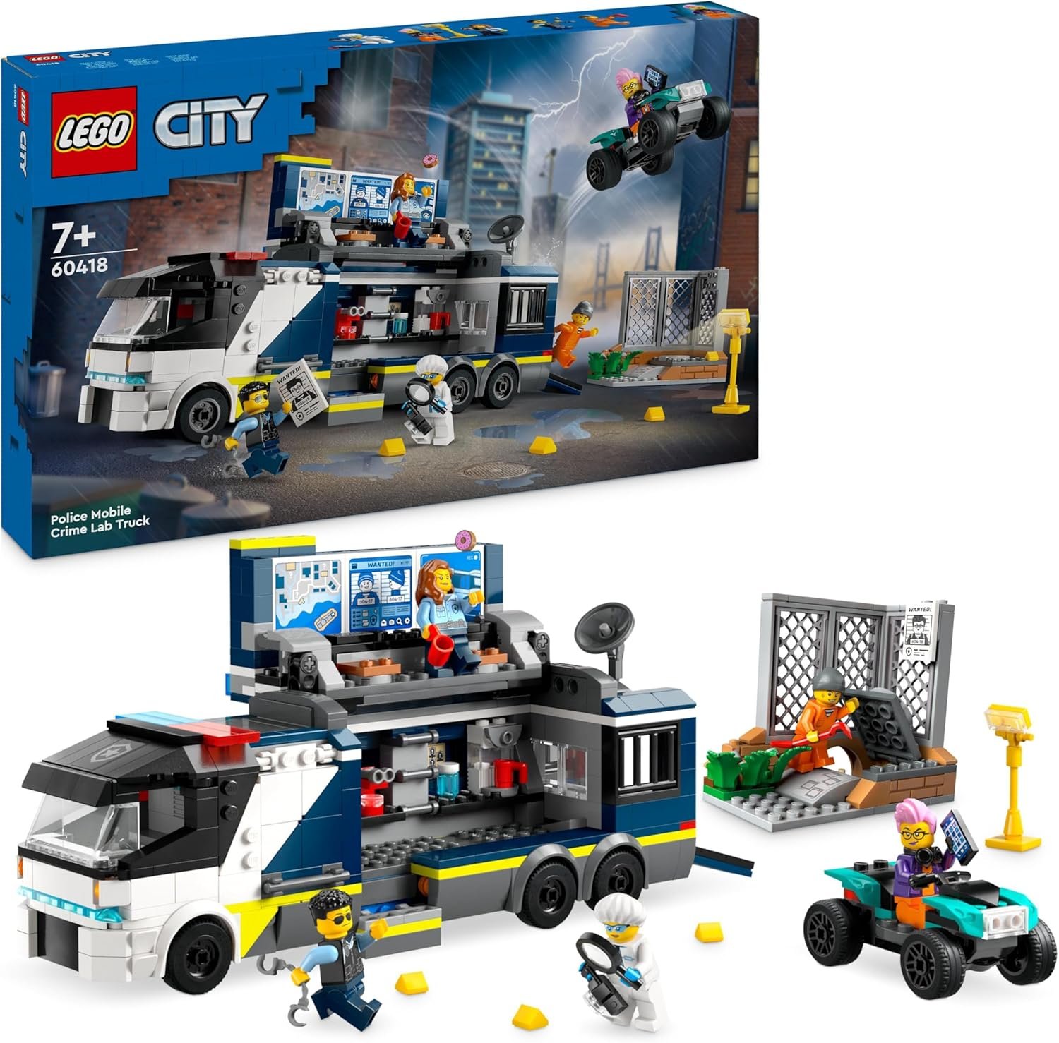 LEGO City Mobile Police Crime Lab, Toy Quad Bike, and Officer ...